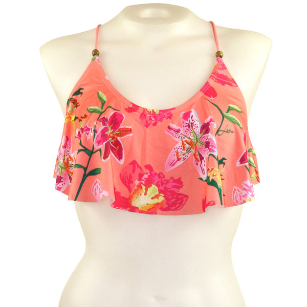 Loco Boutique Woman's Tropical Orchid Sporty Crop Top Bikini